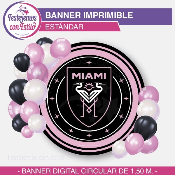 Banner Circular Imprimible Inter Miami - Festejemos con estilo