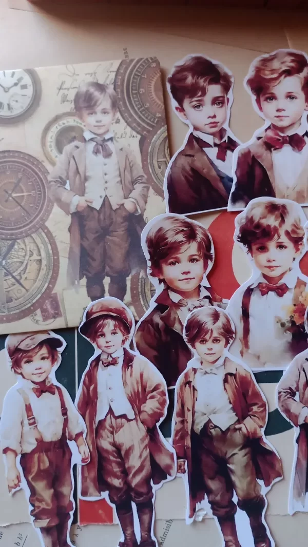 Stickers Niños sepia - Merchas Journaling
