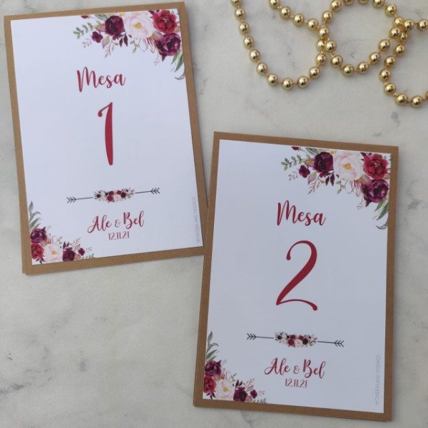 12 Numeros de Mesa - Wonderland Diseños