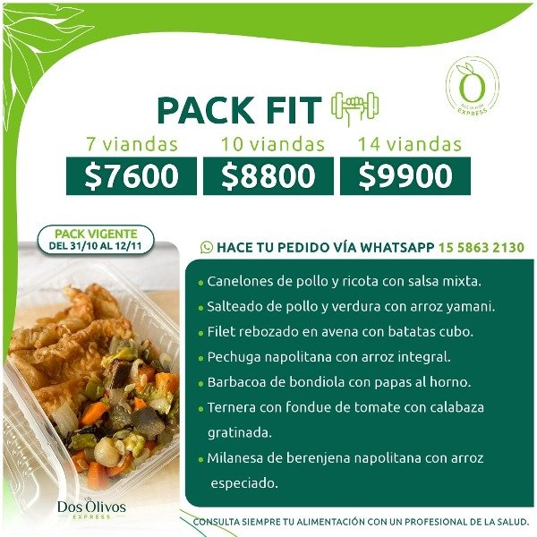 Pack de viandas - Dos Olivos